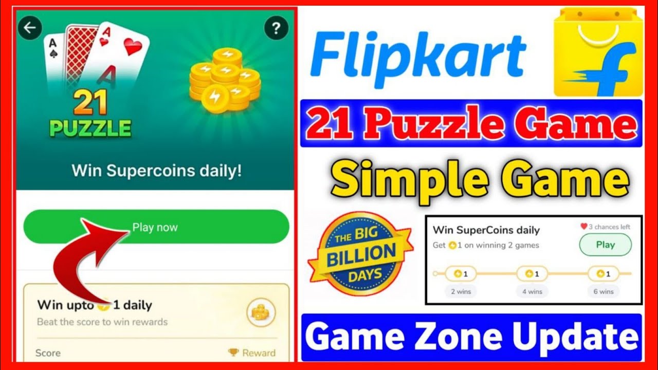How to play 21 puzzle game in Flipkart || How to reach 1200+ score in ...