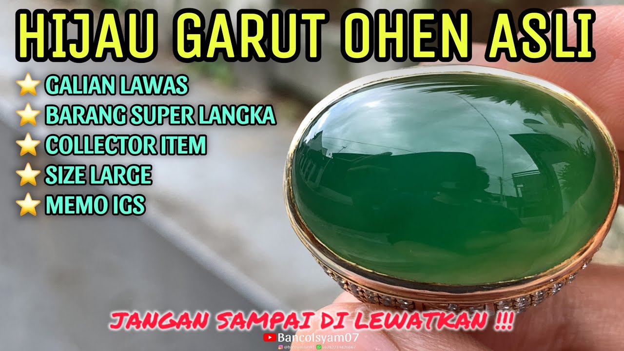 BATU HIJAU GARUT OHEN ASLI NATURAL 100% - YouTube