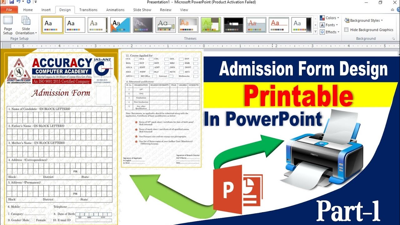 How to Make Admission form in PowerPoint| admission form in PowerPoint ...
