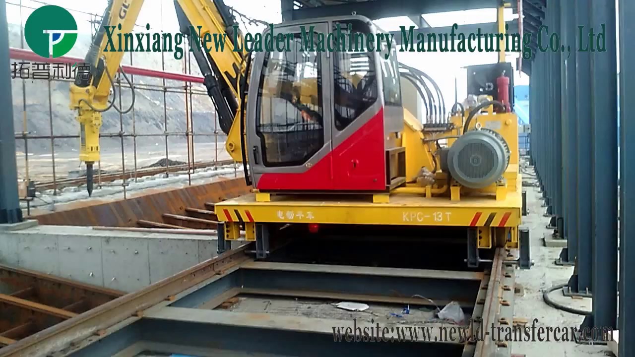 Robot Rail Transfer Cart - Electric Flatbed Track Trolley - YouTube