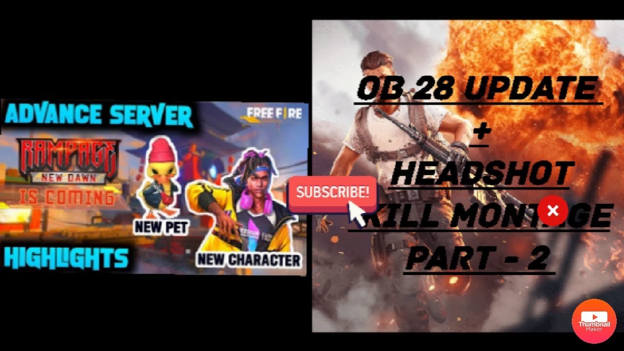 | FREE FIRE OB28 NEW CHARACTER AND NEW PET | HEADSHOT KILL MONTAGE PART ...