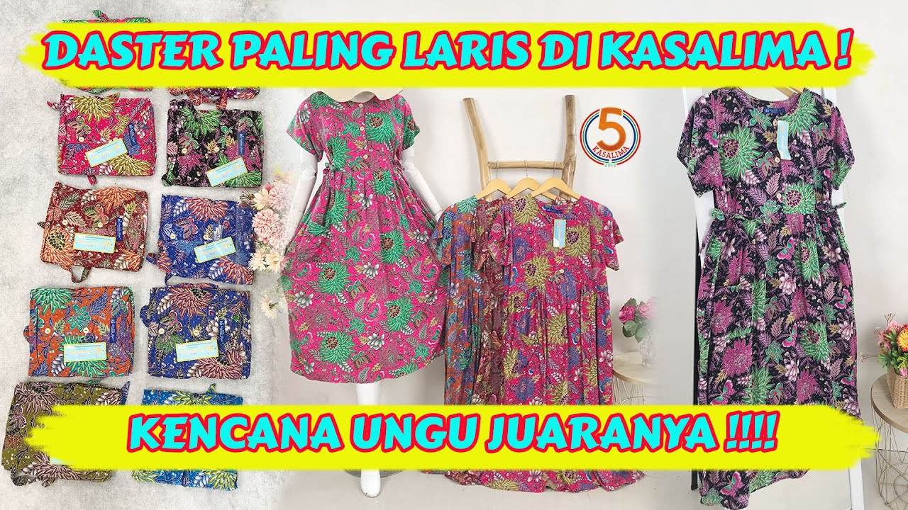 Daster Kencana Ungu Ori Terbaru 2023 kode 47 Kancing Dada Tali Samping ...