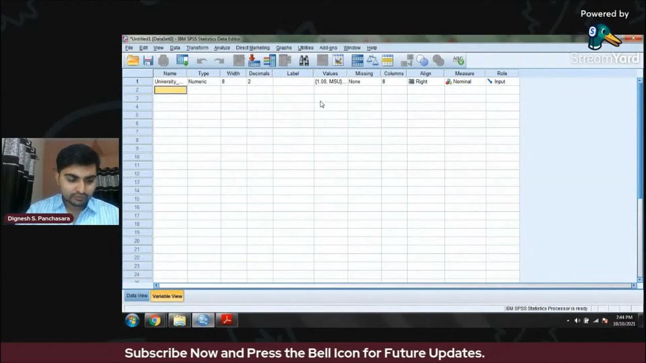 How to enter data in SPSS - Data entry in SPSS for Beginners | Dignesh ...