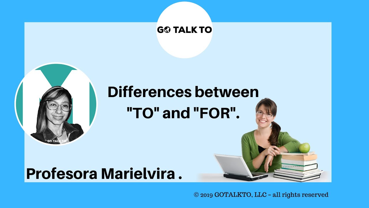 Differences between "TO" and "FOR" in English! - YouTube