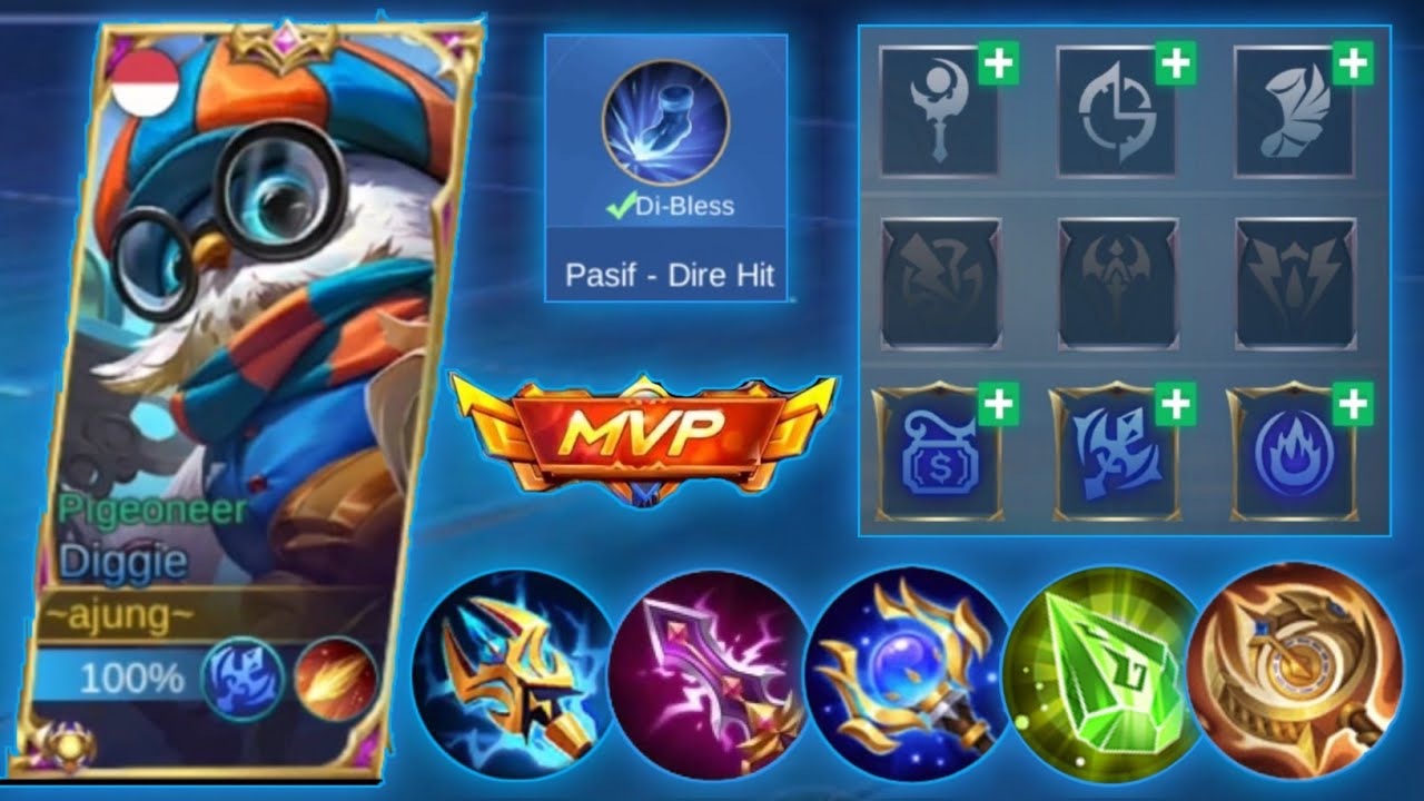 DIGGIE BEST BUILD DAN EMBLEM 2023 (INSANE DAMAGE)‼️BUILD DIGGIE TERSAKIT - MOBILE LEGENDS - YouTube