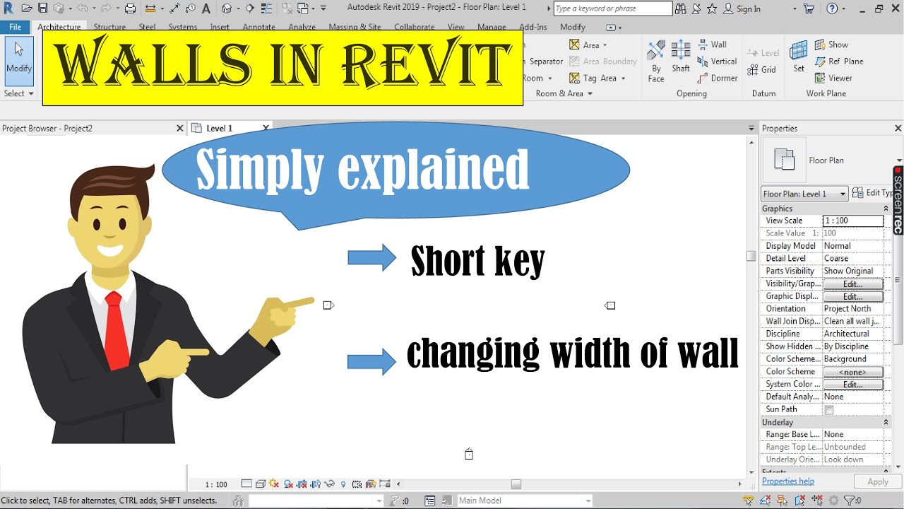 How To Create Walls In Revit How To Change Thickness Of Wall In Revit revit revitarchitecture how-to-create-walls-in-revit-how-to-change-thickness-of-wall-in-revit-revit-revitarchitecture