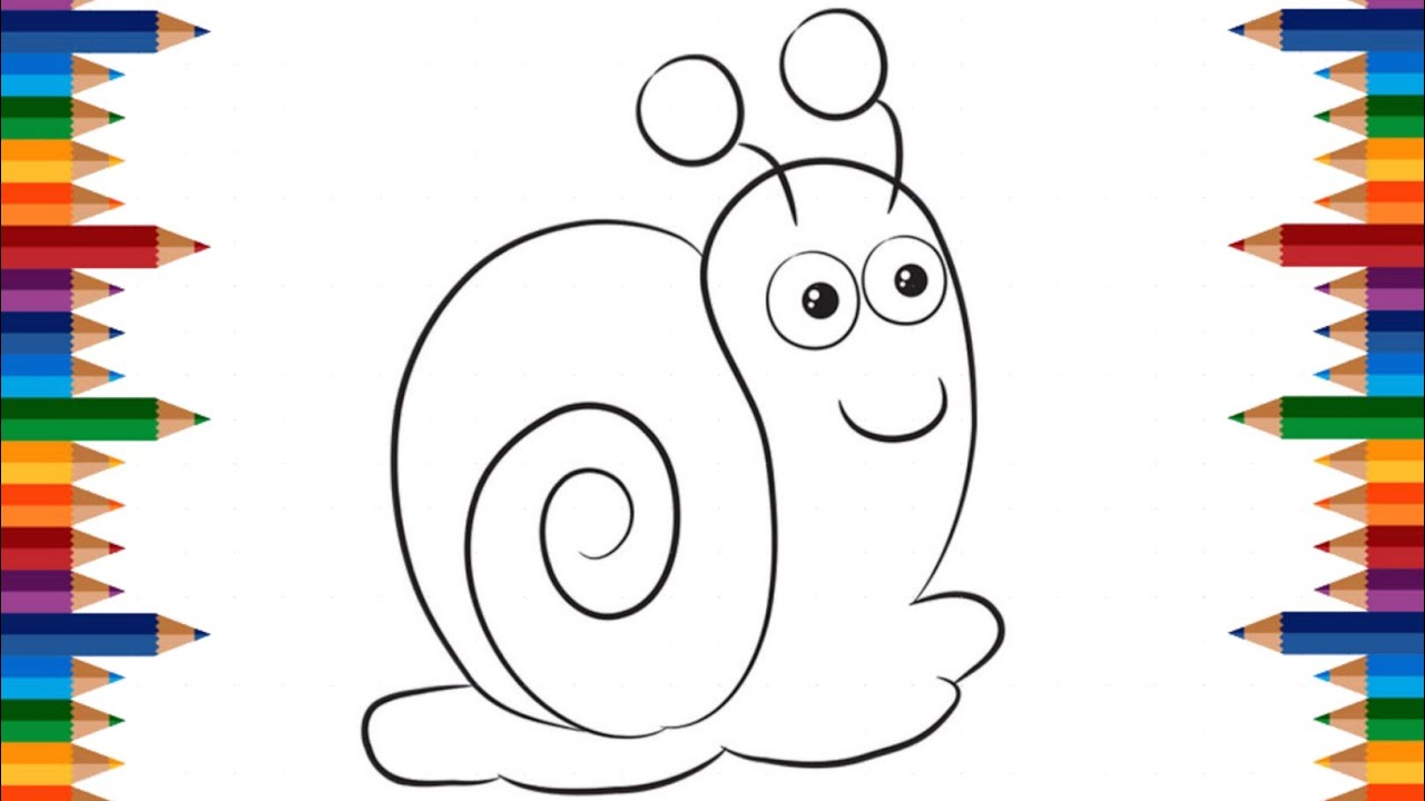 How To Draw Cartoon Snail Easy 🐌 | Snail Drawing Easy Step By Step ...