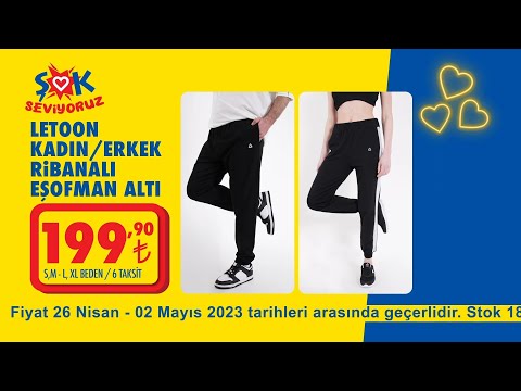 Letoon Kadın ve Erkek Ribanalı Eşofman Altı hem #ŞOK'ta hem de Cepte ŞOK'ta!
