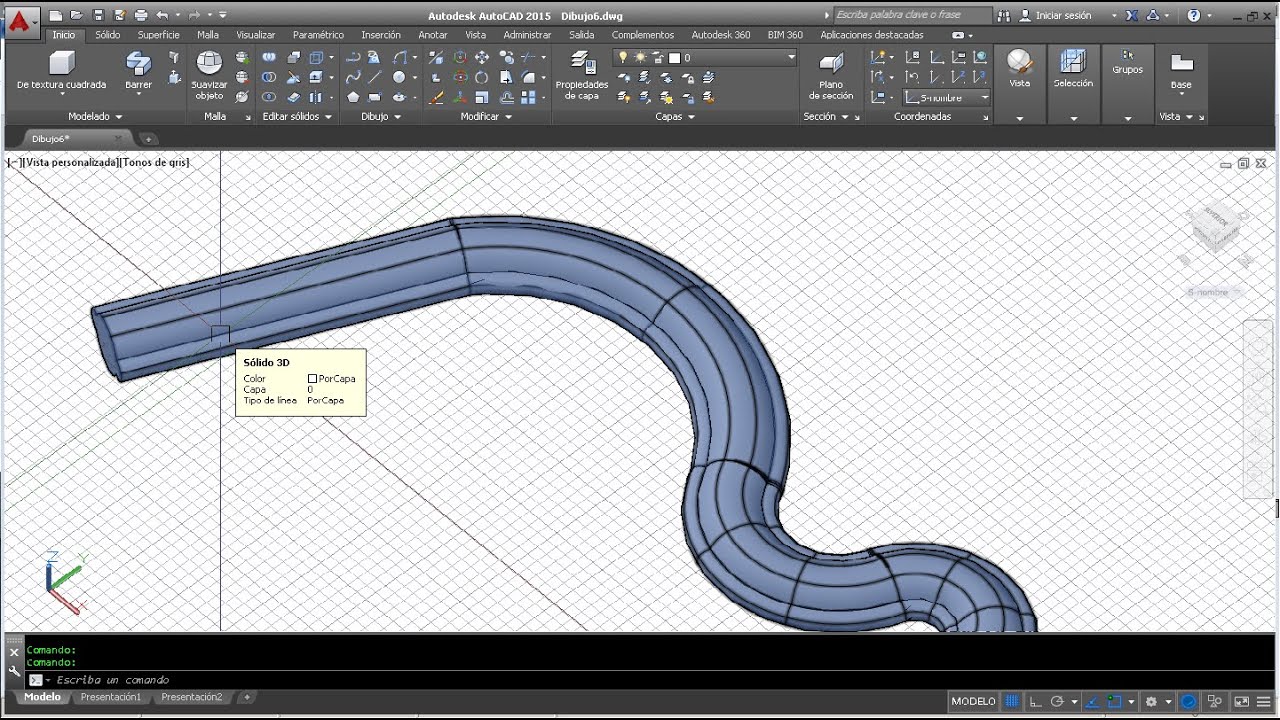 Barrer en AutoCAD 2015 Barrido en AutoCAD 2015 Comandos en AutoCAD ...