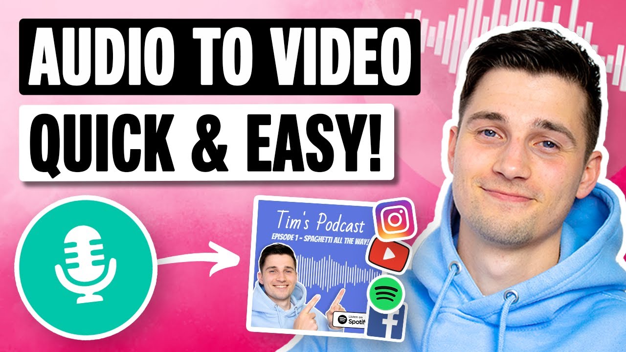 How to EASILY Convert Audio to Video | Podcast, Audiogram, Snippets ...
