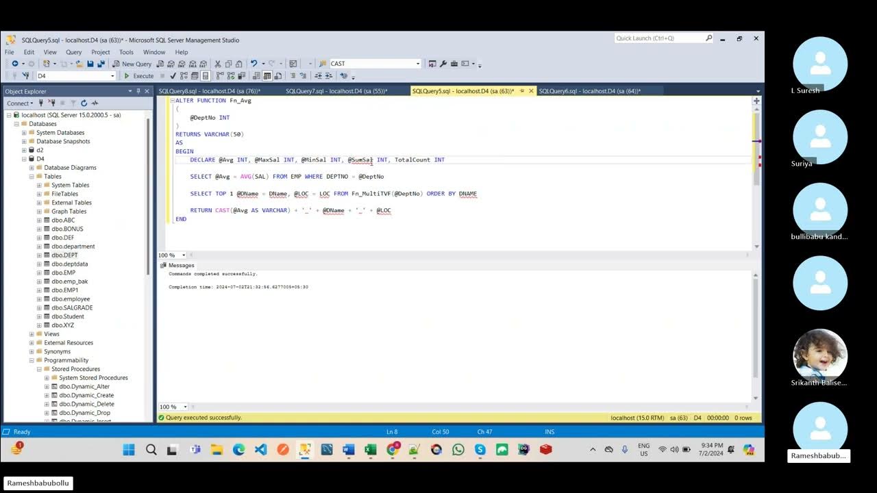 Part 49 Sql Server Scalar Function Calling Inline And Multistatement Table Valued Function