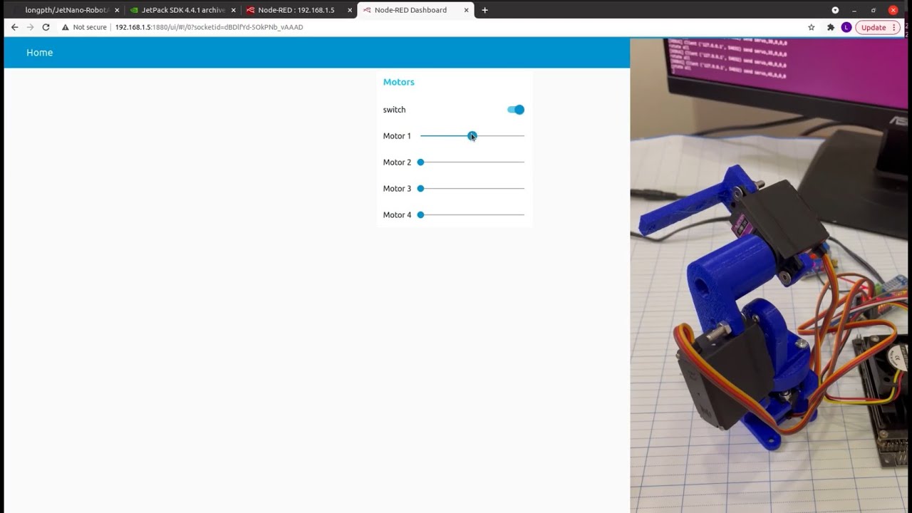 How To Build A 3 Dof Robot Arm With Jetson Nano And Node Red Youtube