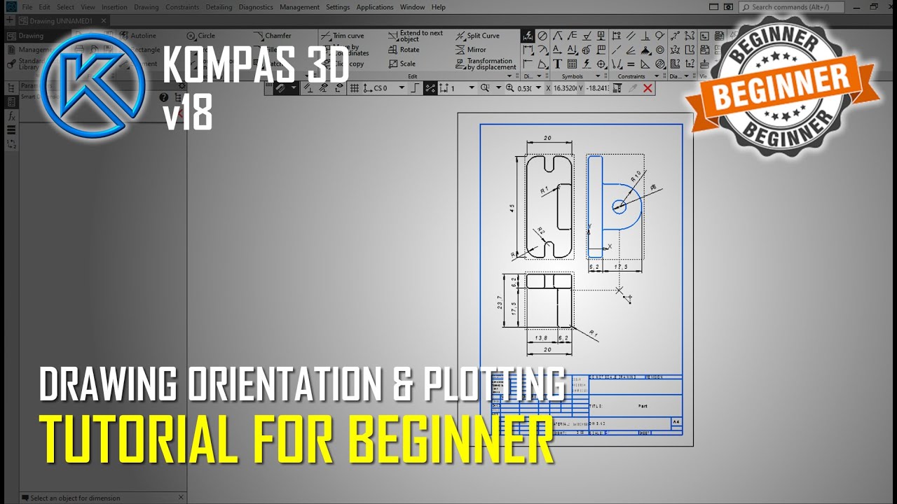 Kompas 3D v18 Drawing Orientation And Plotting Tutorial For Beginner ...