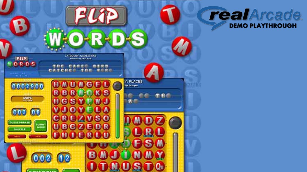 Gage's RealArcade Demo Playthrough Episode 37: Flip Words (2004) - YouTube