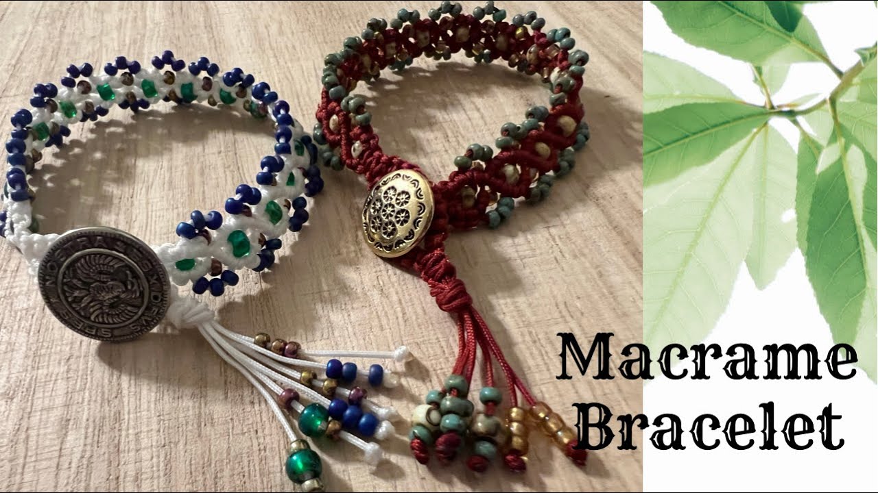 Part - 1 Macrame Bracelet with seed beads - half hitch knots - YouTube