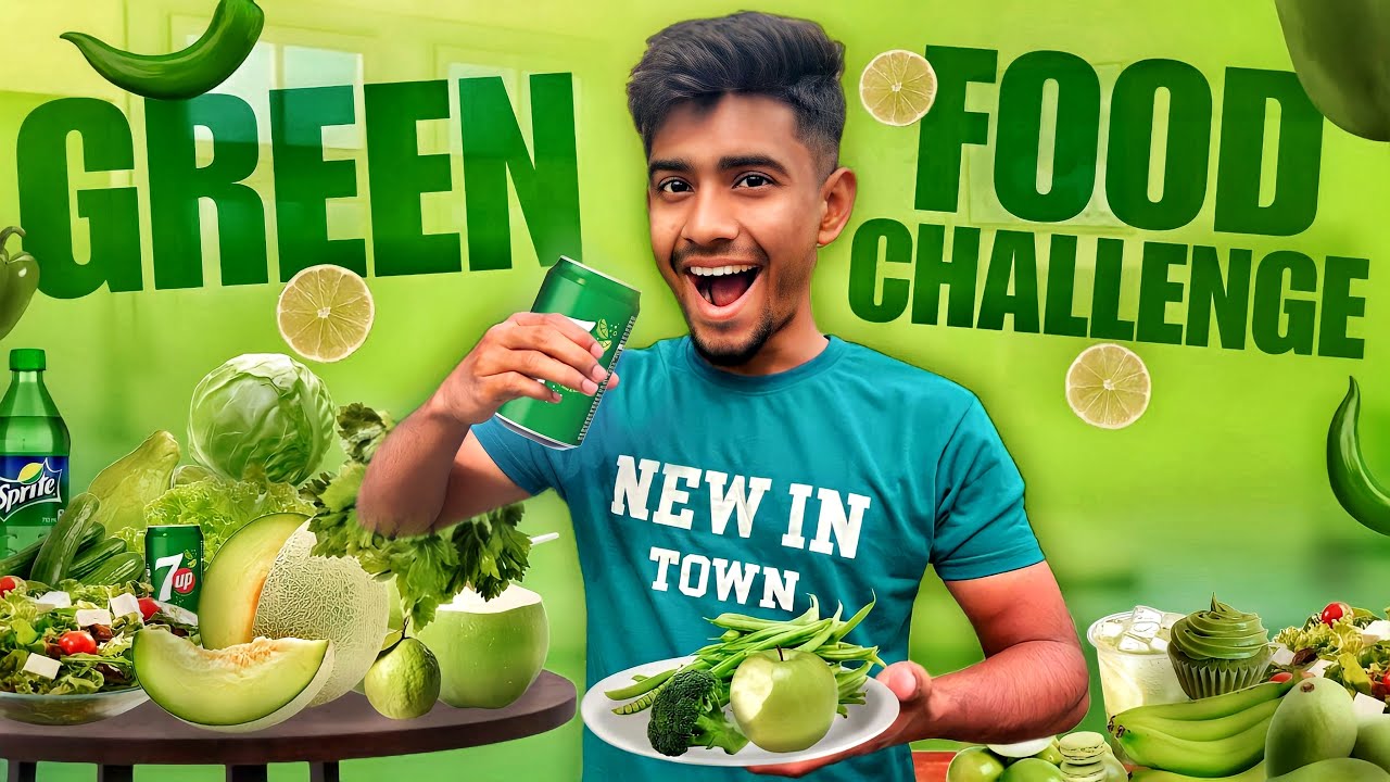 24 Hours Green Food Challenge🫑 - YouTube