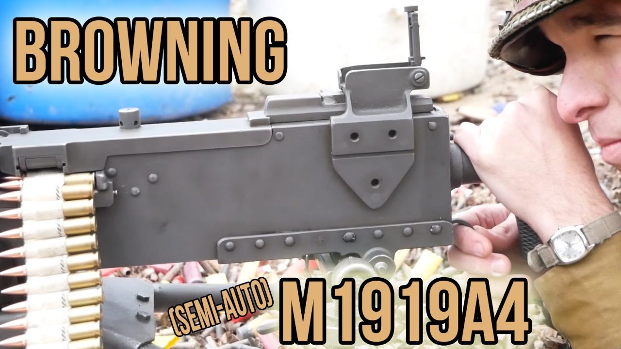 Beltfed History: Browning M1919A4 (Semi-Automatic) - YouTube
