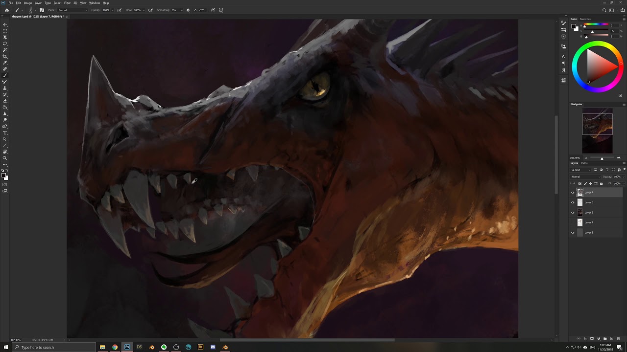 Dragon Speedpaint | Photoshop Art | Timelapse Digital Painting - YouTube