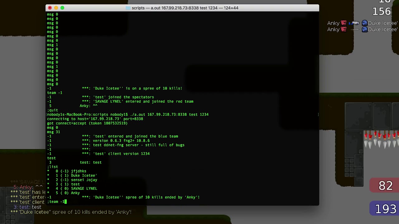 teeworlds text only client - YouTube