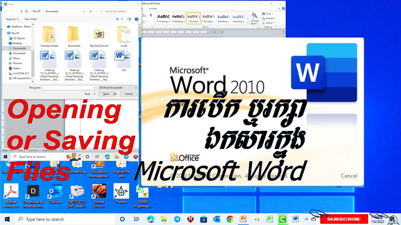 ការបើក ឬរក្សា ឯកសារក្នុង Microsoft Word _ Opening or Saving Files in ...