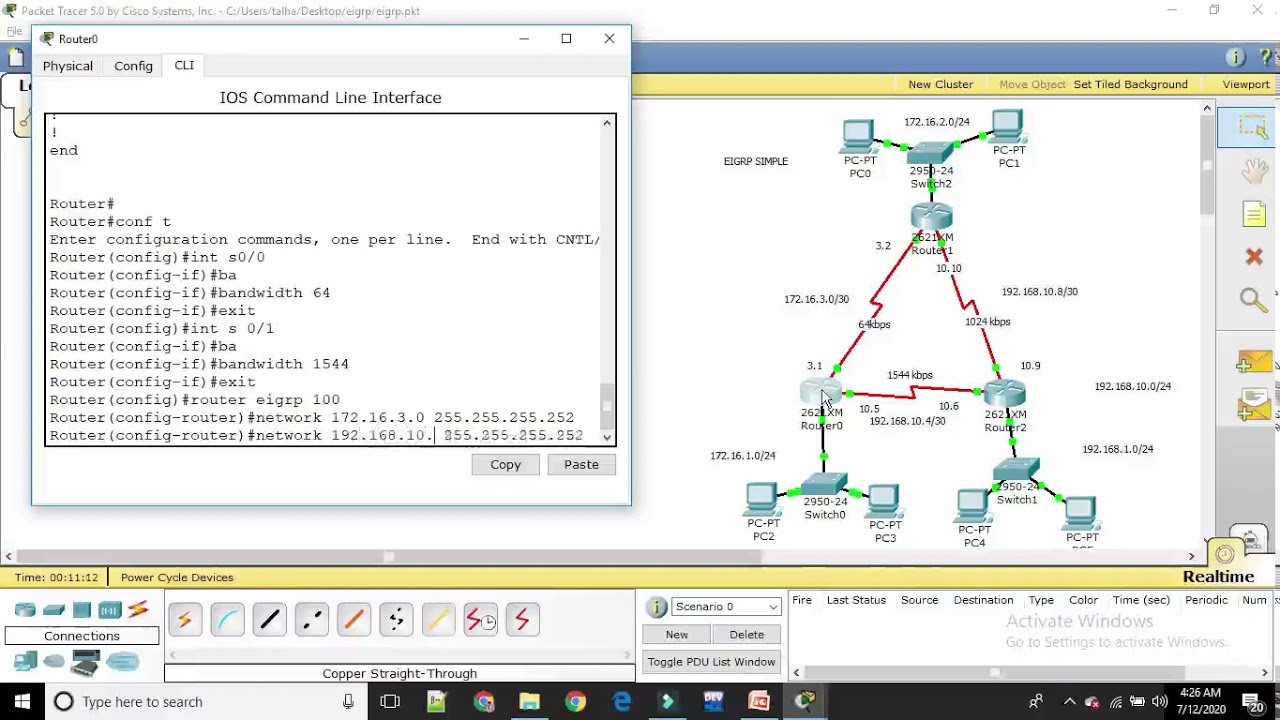 Eigrp Simple Lab 11 - YouTube
