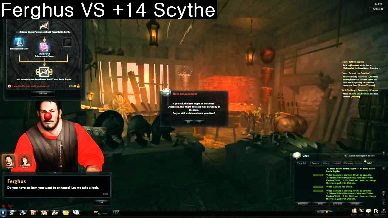 Vindictus Ferghus VS +14 Scythe (Mabinogi Heroes) 퍼거스 VS 14강 낫 마비노기 영웅전 ...