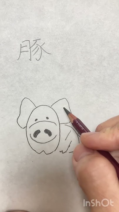 漢字アートKANJI art#kanji#art #漢字の絵#鉛筆イラスト#鉛筆の絵#豚の漢字からイラストを描く#オリジナルイラスト#漢字から ...