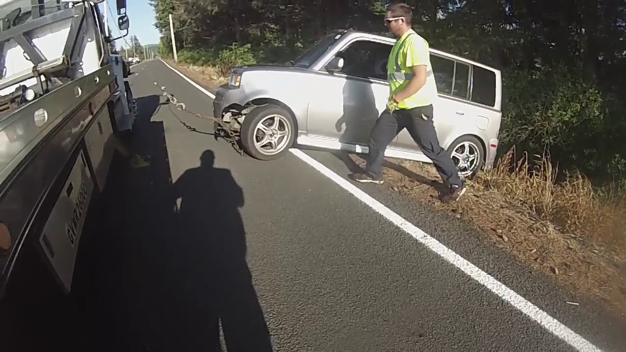 Scion On Its Side In Deep Muddy Ditch - YouTube