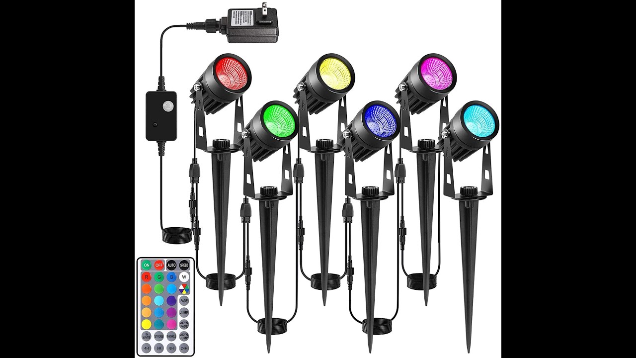 ECOWHO 12V RGB Landscape LED Spot Lights with Remote - YouTube