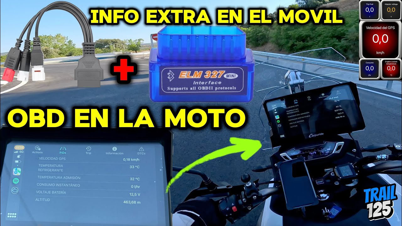 OBD2 Bluetooth en tu MOTO 125 - Datos EXTRA en el Movil o pantalla #carplay #moto #trail #125 ...