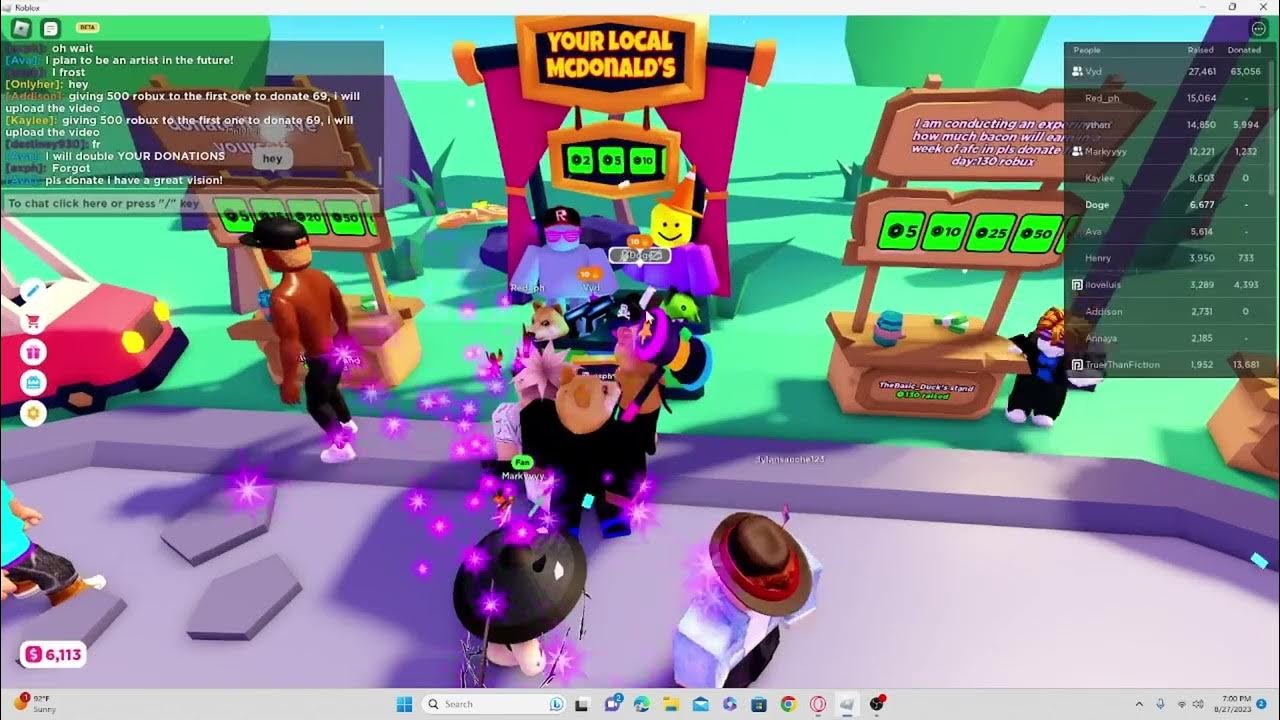 Random Number Generator Decides How Much ROBUX I Donate in Pls Donate ...