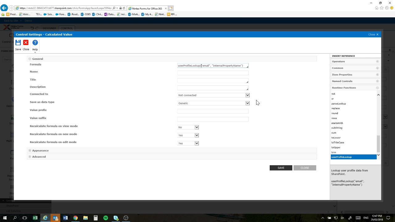 Nintex Forms Office 365 Form Variables - YouTube