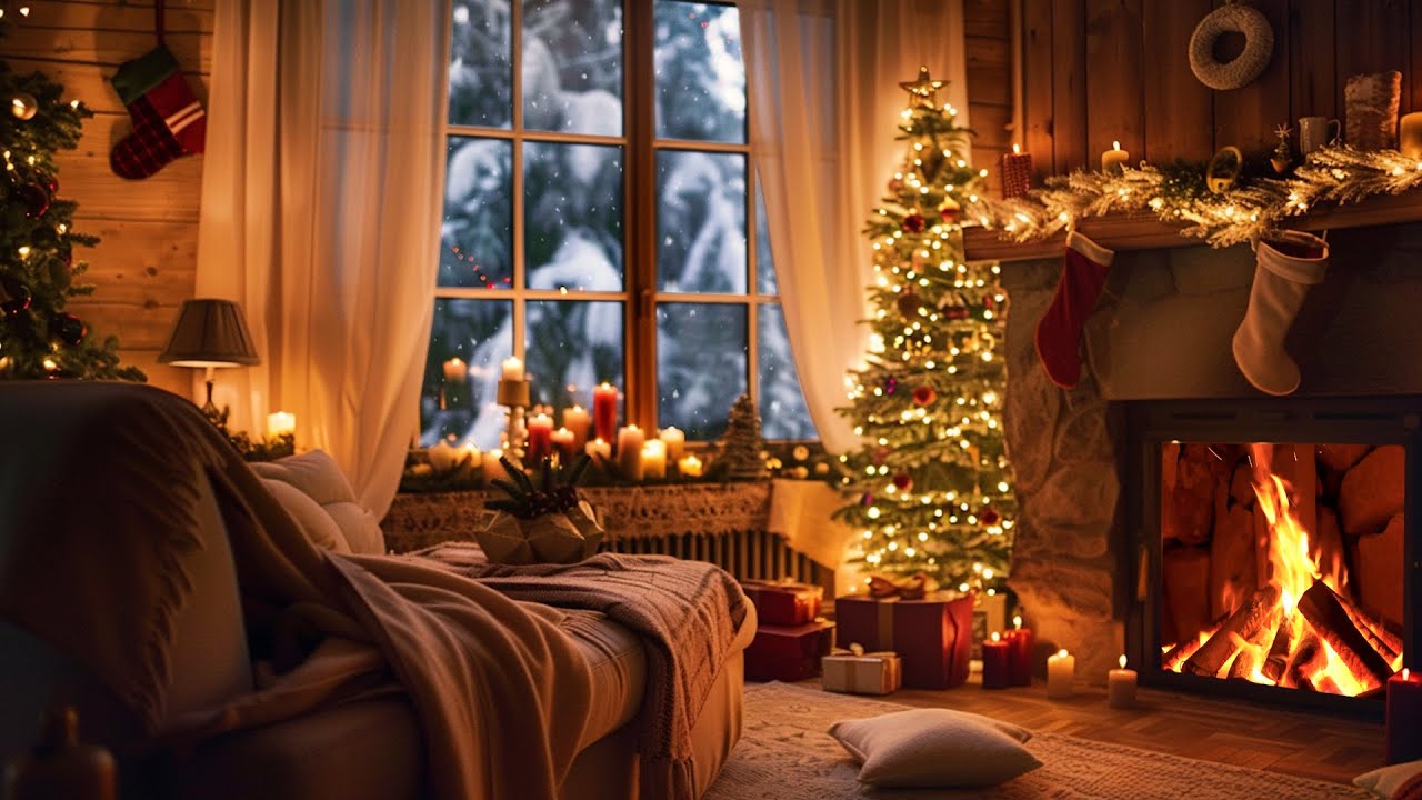Holiday Hearth - Relaxing by the Fireplace on Christmas Night | Fall ...