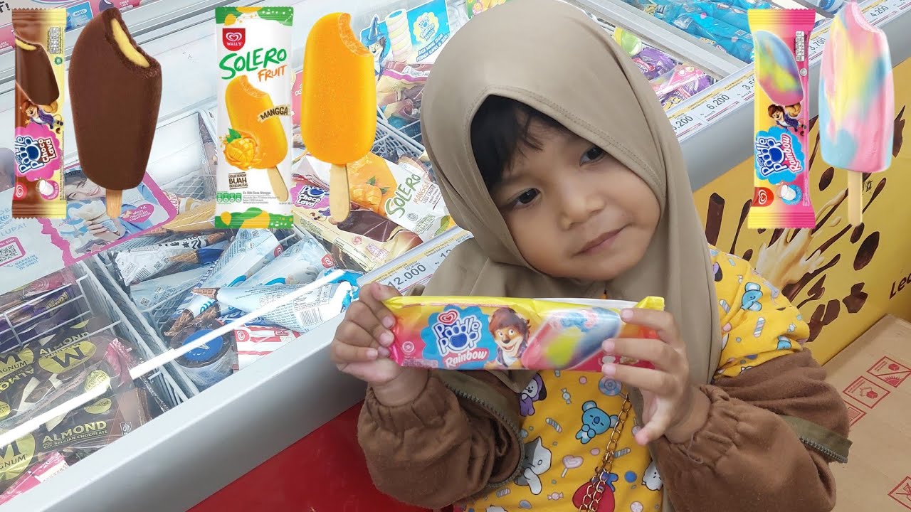 DRAMA BELI ES KRIM DI INDOMARET, ES KRIM PELANGI, ES KRIM PADDLE POP ...