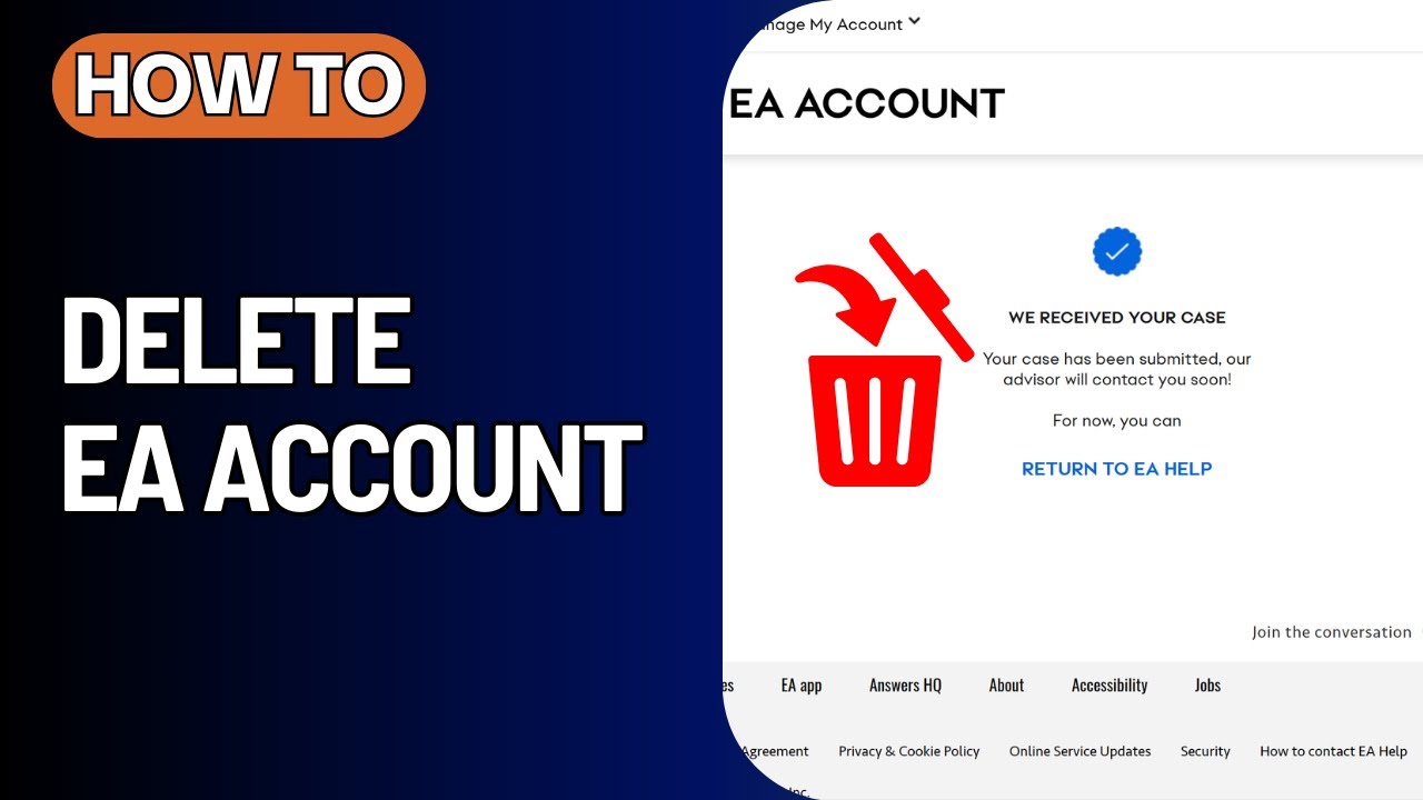 How to DELETE EA Account 2024 - YouTube