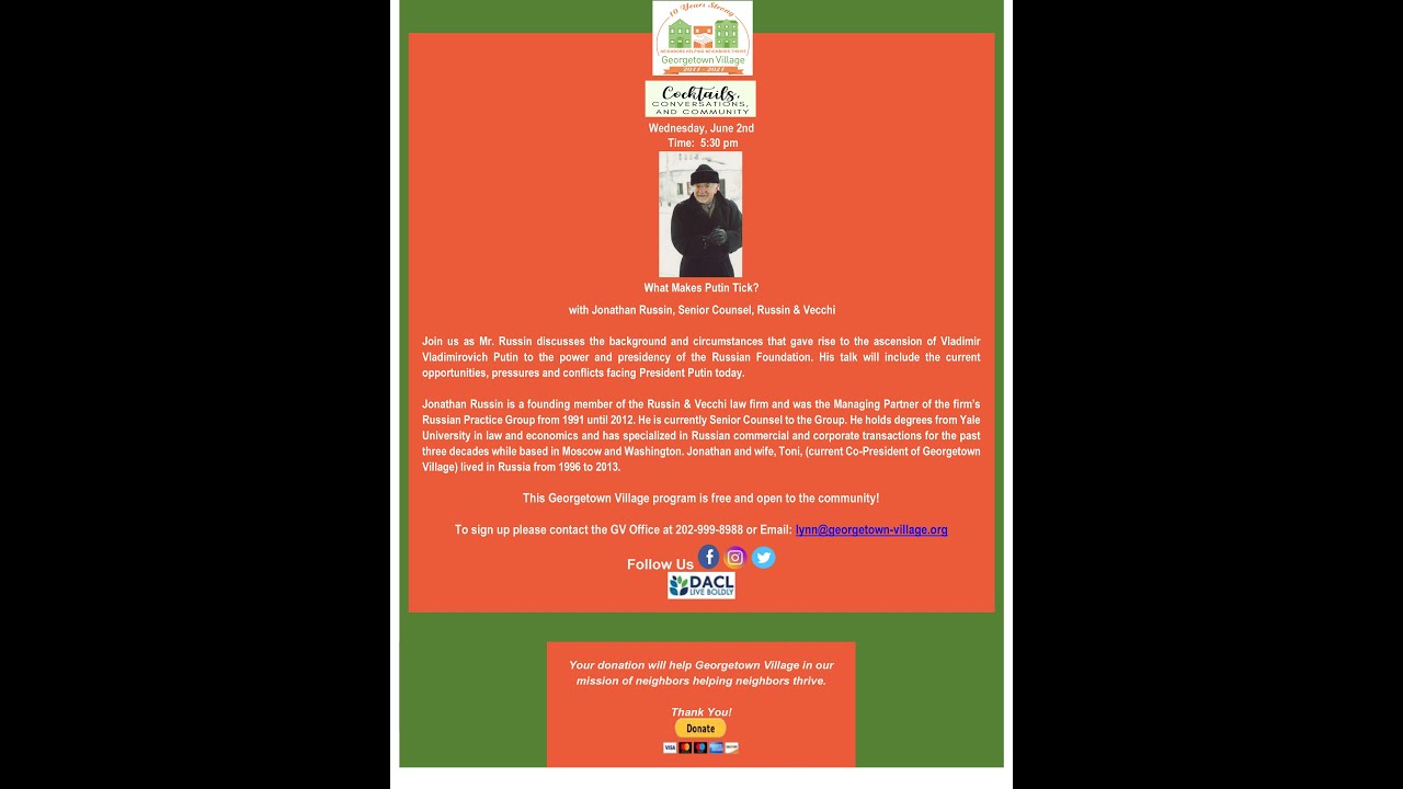 "What Makes Putin Tick?" with Jonathan Russin, Senior Counsel, Russin ...