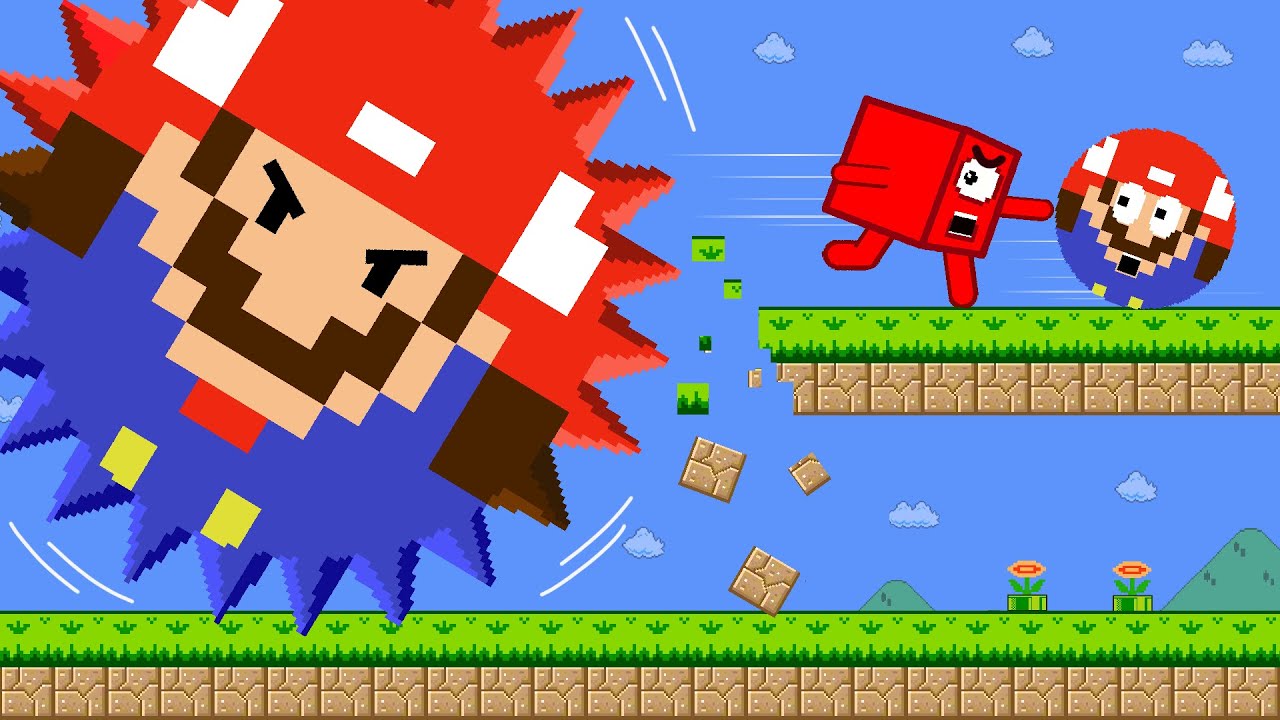 Numberblocks vs the Giant Mega Mario Maze Mayhem - Big trouble in Mario ...