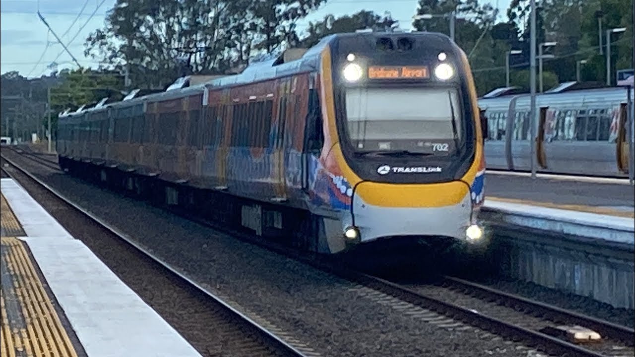 Queensland Rails NGR 702 arriving at Helensvale station for a Gold ...