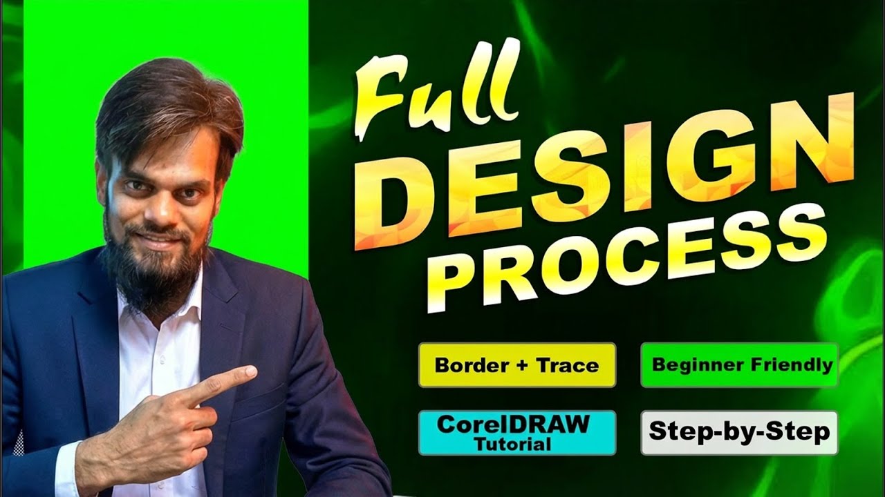 Complete Design Process for Beginners | Border, Typing, Tracing ...