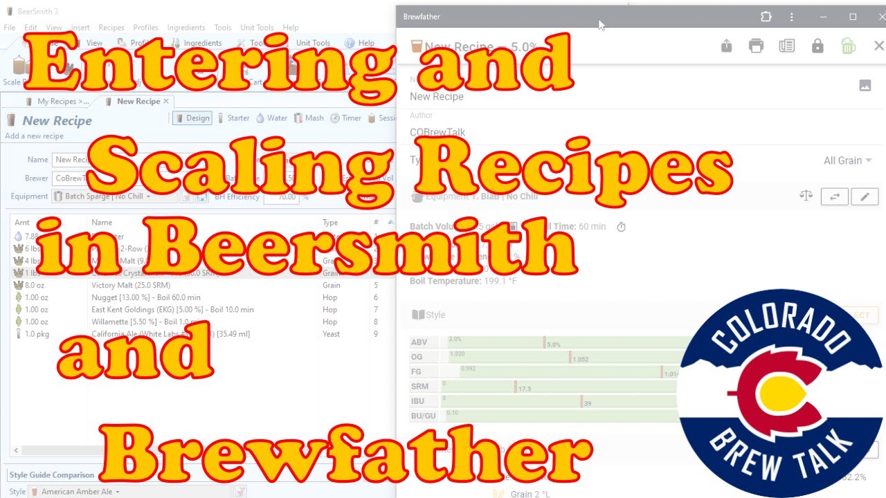Entering and Scaling Recipes in BeerSmith and Brewfather (Homebrew Beer) - YouTube