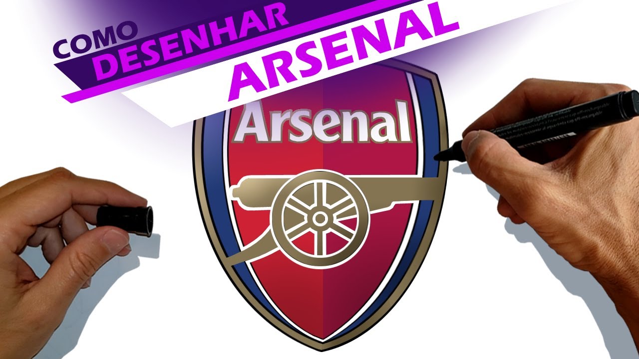 Arsenal, escudo do time - Como desenhar / How to draw - YouTube