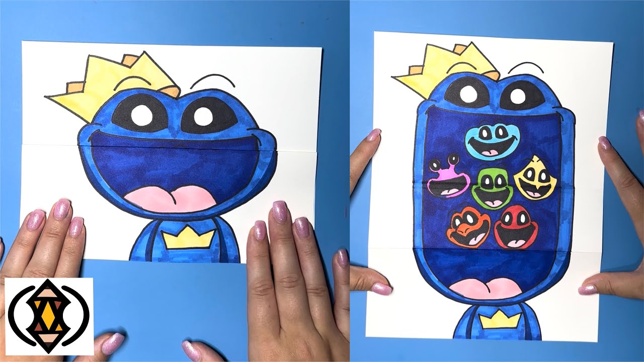 How To Draw Blue Rainbow Friends SMILING CRITTERS Surprise Fold - YouTube