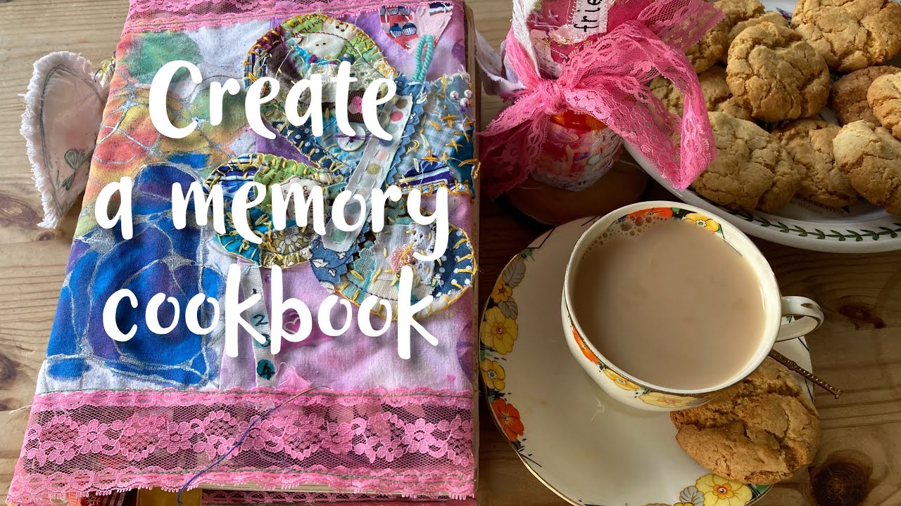 Create a memory cookbook flip through & making fabric cover # ...