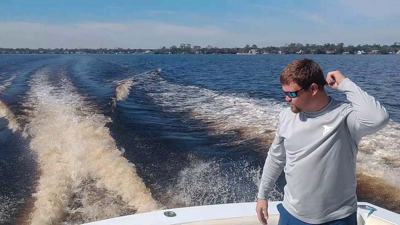 Running the 36 Topaz Sportfish for engine testing - YouTube