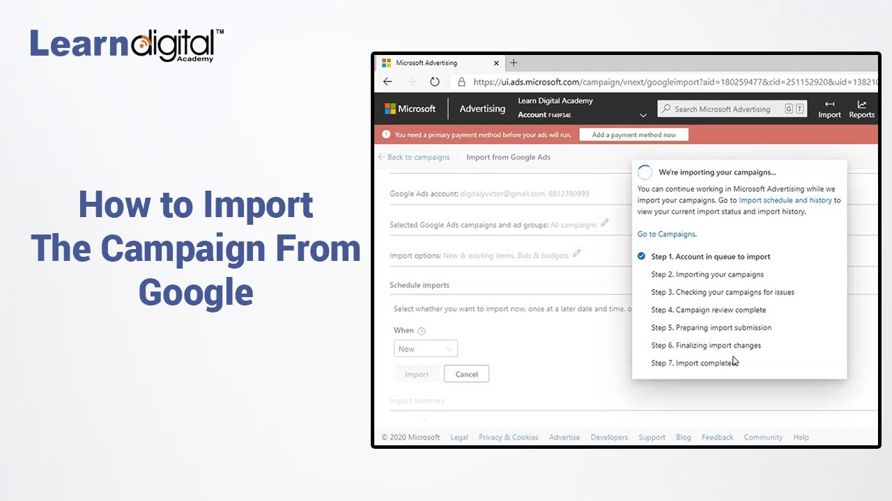 How to import the campaign from google ads | Importing ads from Google ...