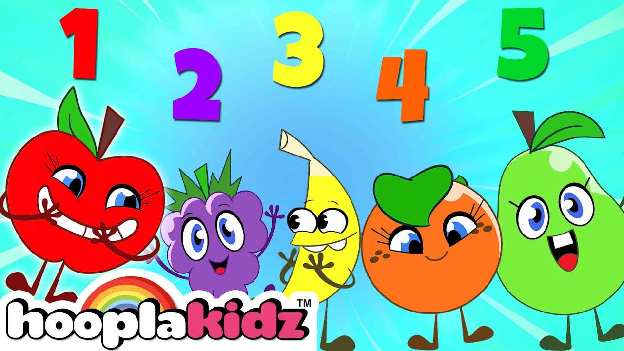 Five Cute Fruits Jumping On The Bed by HooplaKidz | Nursery Rhymes For ...
