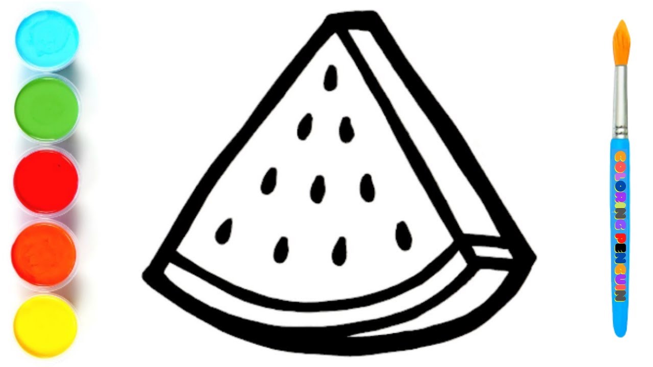 Watermelon Drawing, Painting, Coloring for Kids, Toddlers | Learn ...