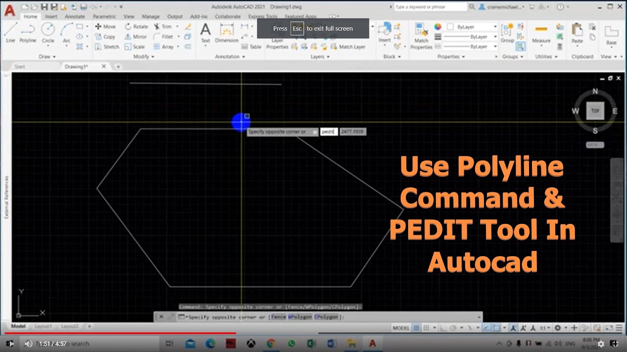 How To Use Polyline Command PEDIT Tool In Autocad YouTube How To Use Polyline Command PEDIT Tool In Autocad YouTube