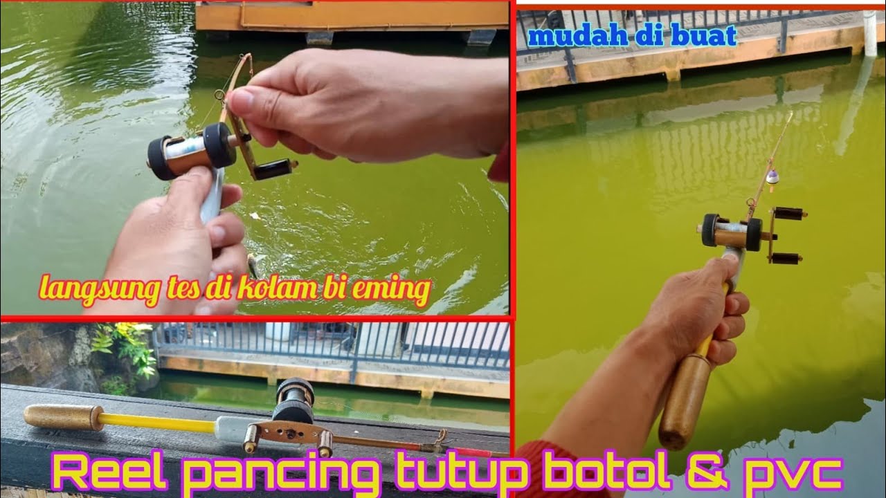 membuat reel pancing casting dari bahan tutup botol & pipa pvc bekas - versi mudah - YouTube