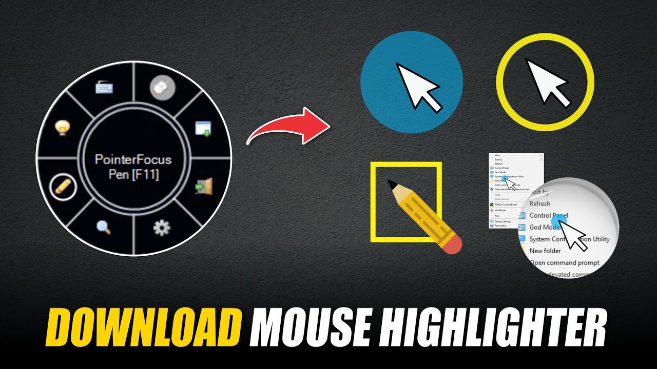 How to Highlight Mouse Pointer Windows 10 | Registration key code I ...